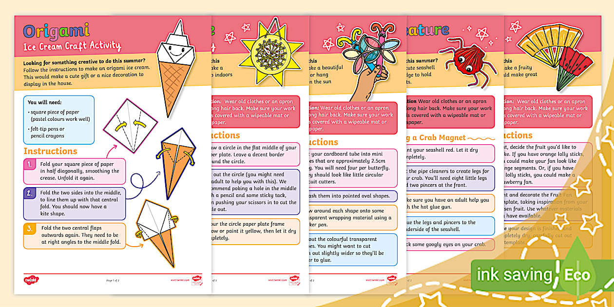 Summer Craft Activities (teacher made) - Twinkl