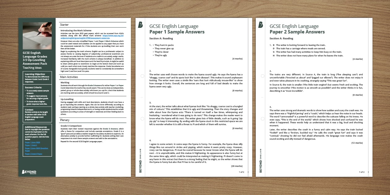 GCSE English Language Grade 3-5 Up-Levelling Assessment Pack