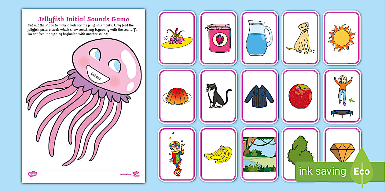 Jellyfish Initial Sound Game: Letter j (teacher made)