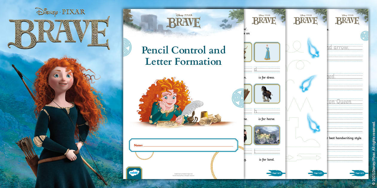 Brave: Pencil Control and Letter Formation Handwriting Activity Booklet