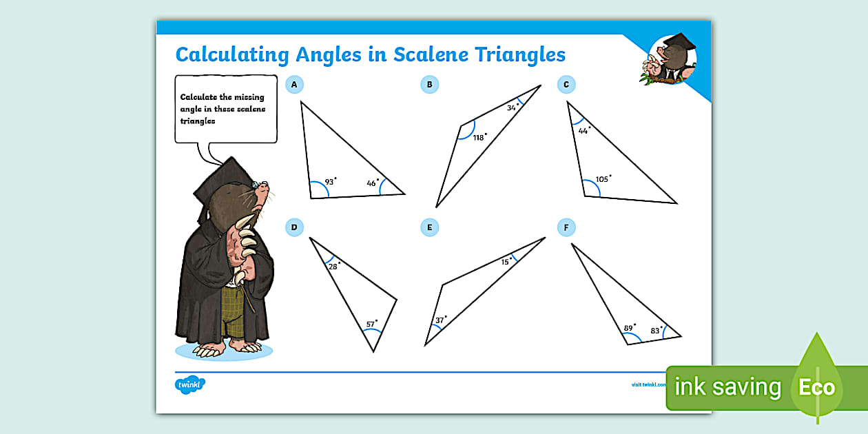 Calculating Angles in Scalene Triangles (teacher made)