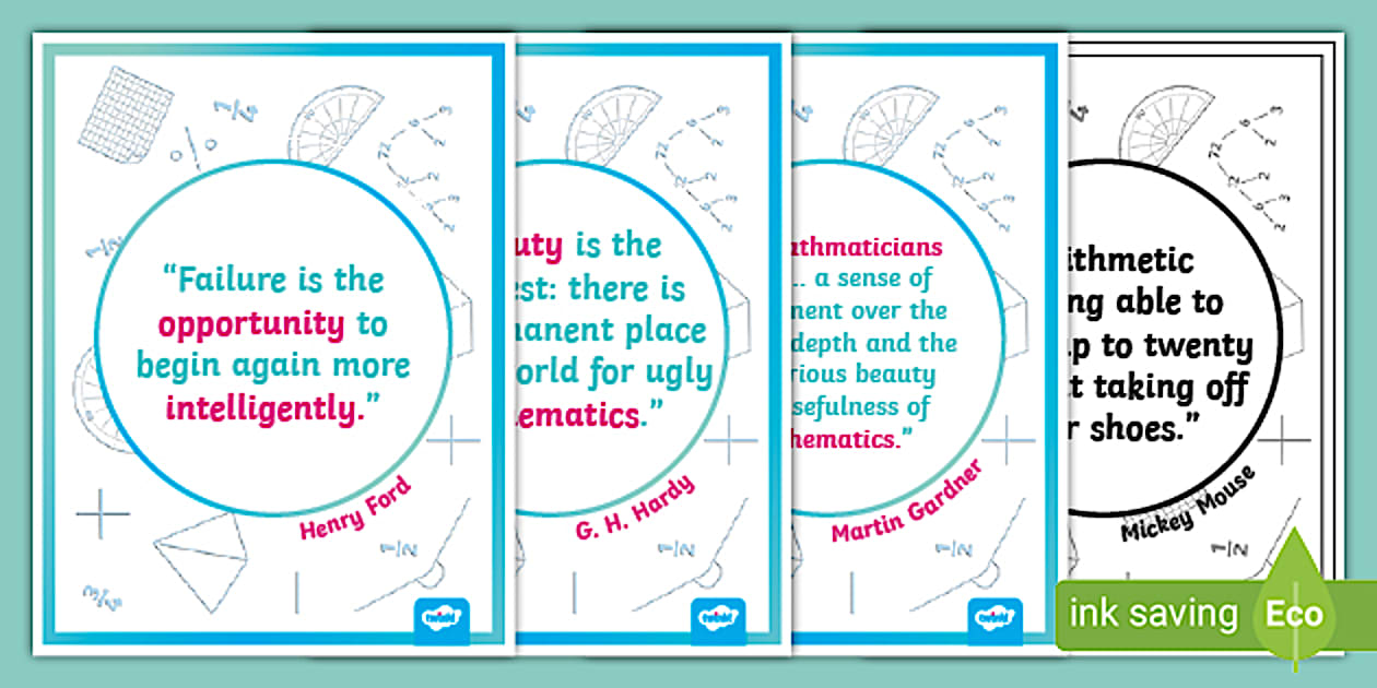 Inspirational Math Quote Posters (professor feito) - Twinkl
