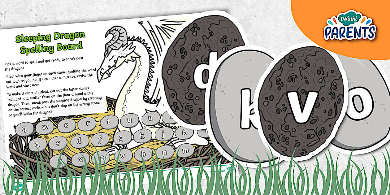 Sleeping Dragon Spelling Board Activity