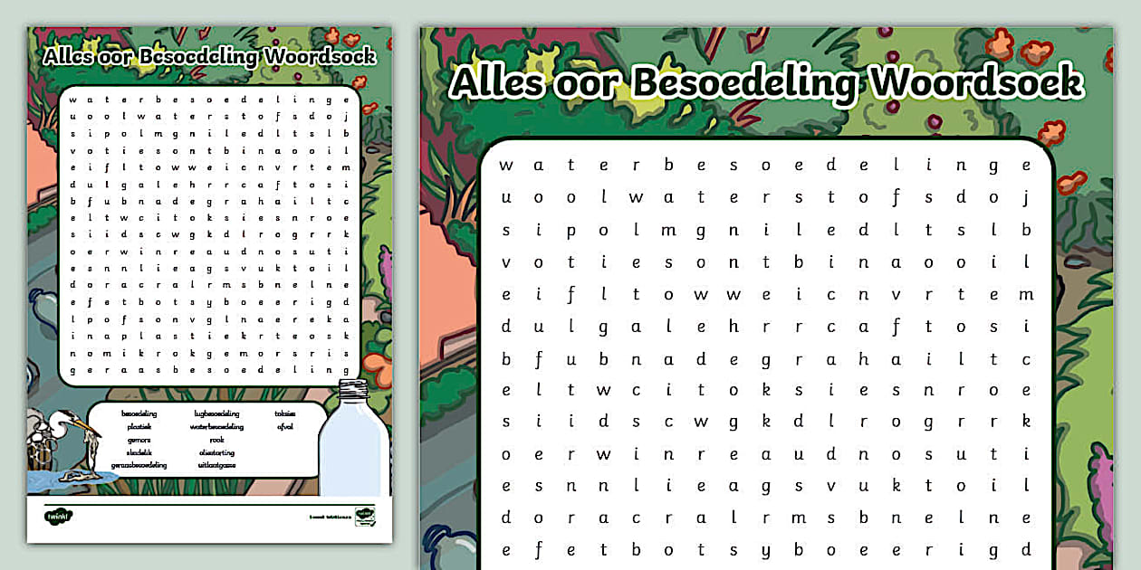 Alles oor Besoedeling Woordsoek (teacher made) - Twinkl