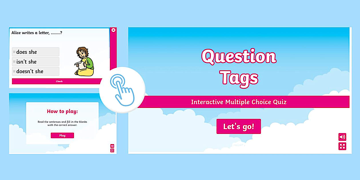 Question Tags Interactive Quiz (teacher made) - Twinkl