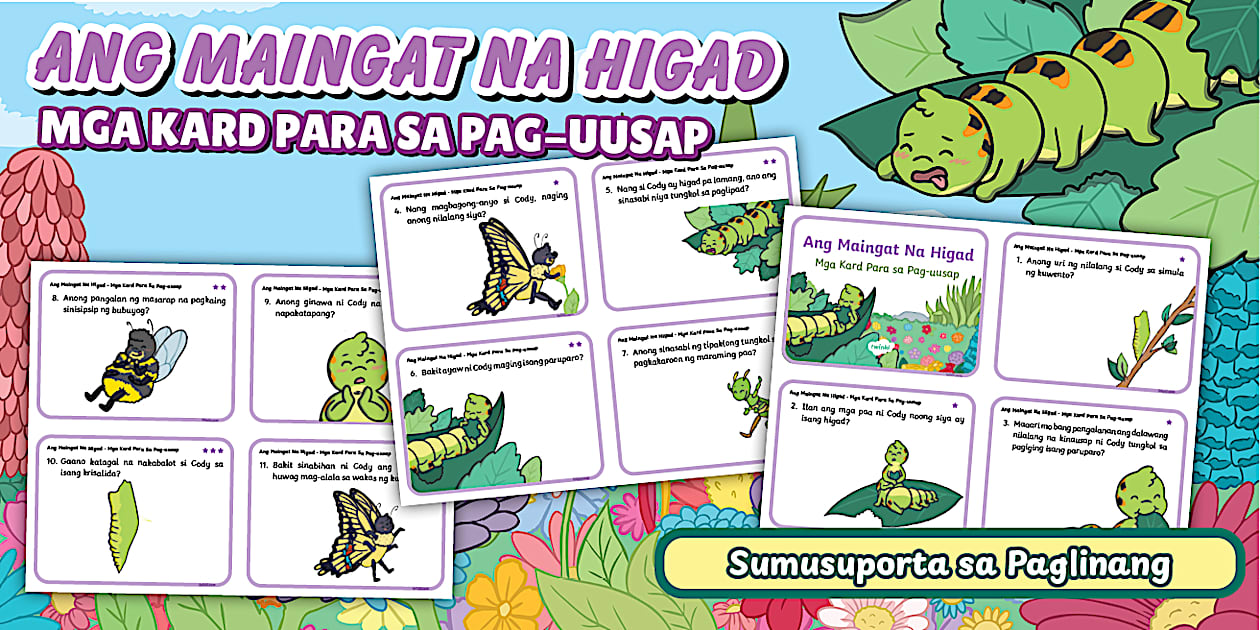 Ang Maingat Na Higad: Mga Kard Para Sa Pag-Uusap | Grade 1 | Twinkl