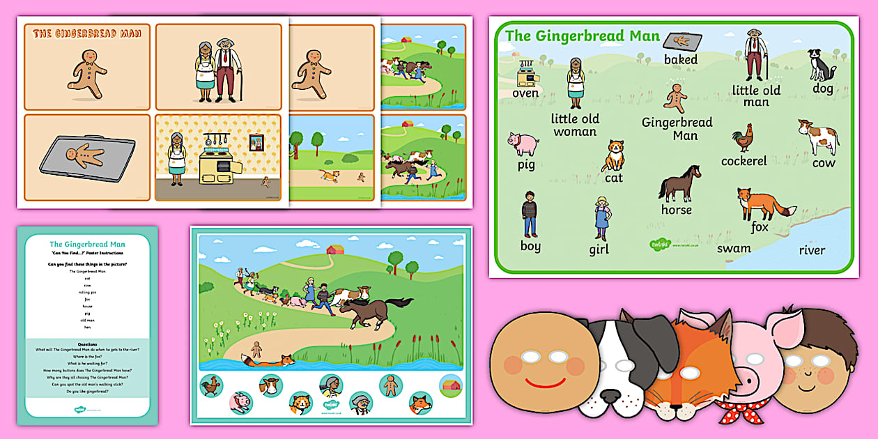 The Gingerbread Man Listen and Retell Oral Language Activity Pack