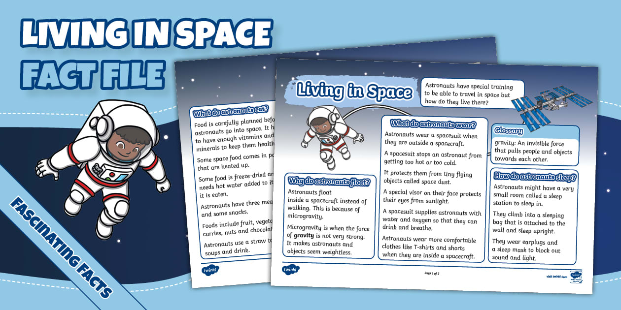 KS1 Living in Space Fact File - Twinkl