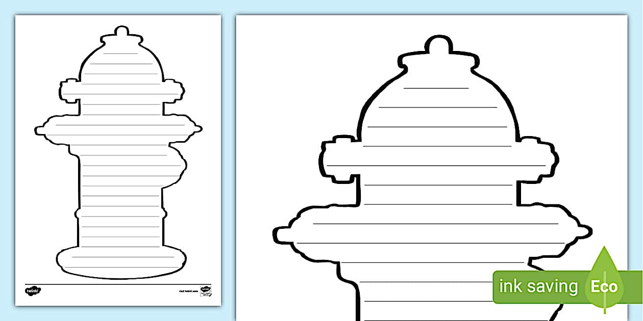 Fire Hydrant Writing Template (teacher made) - Twinkl