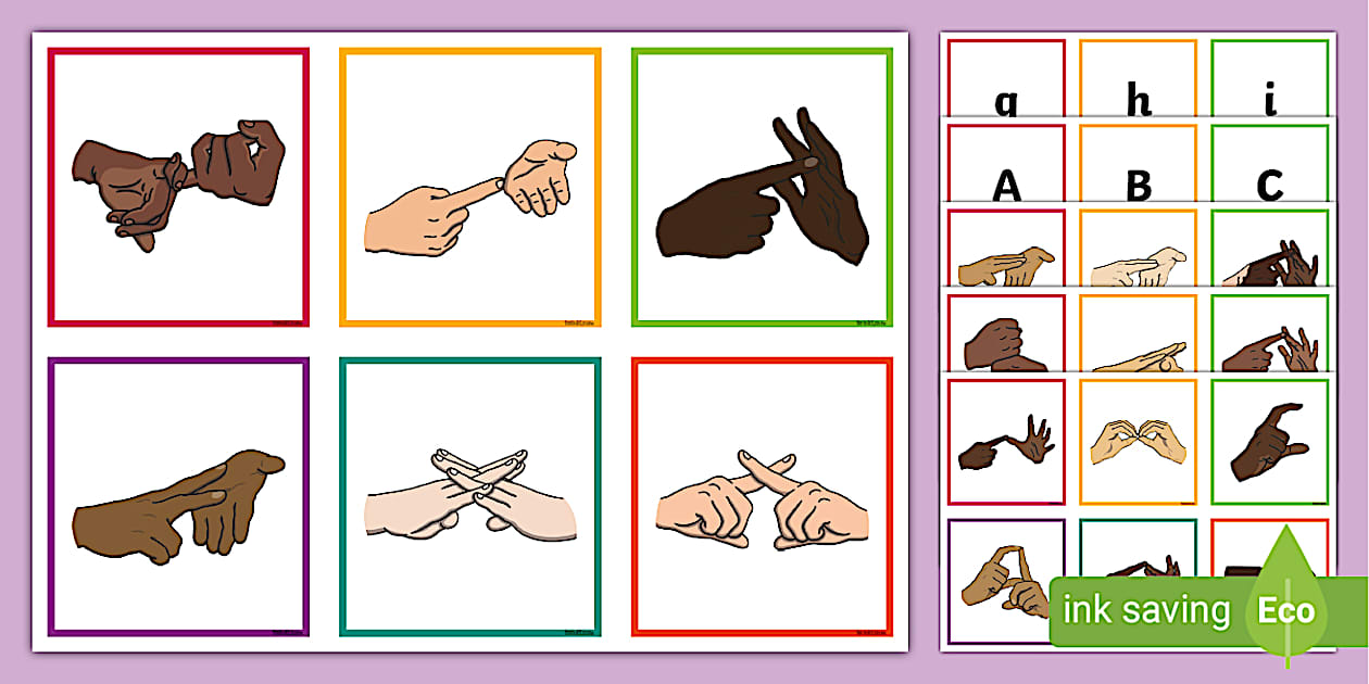 British Sign Language Alphabet - BSL Matching Cards for Kids
