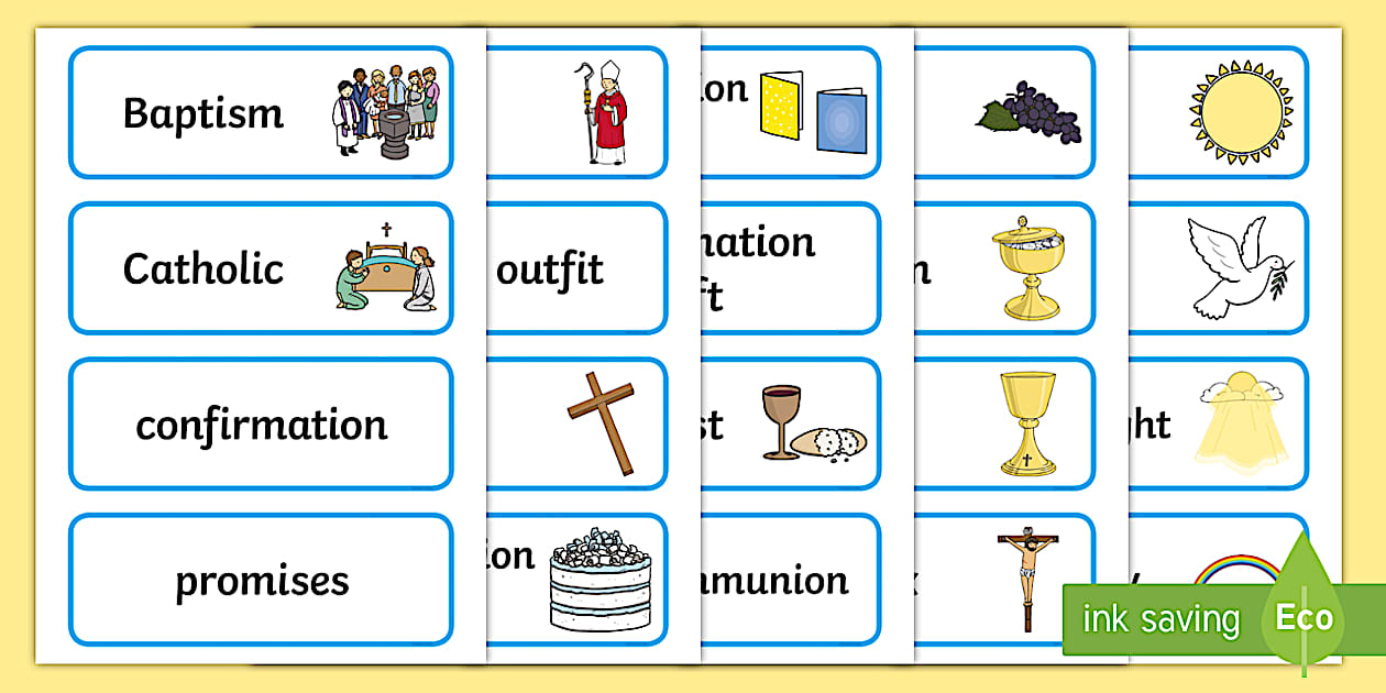 Catholic Confirmation Word Cards (teacher made) - Twinkl