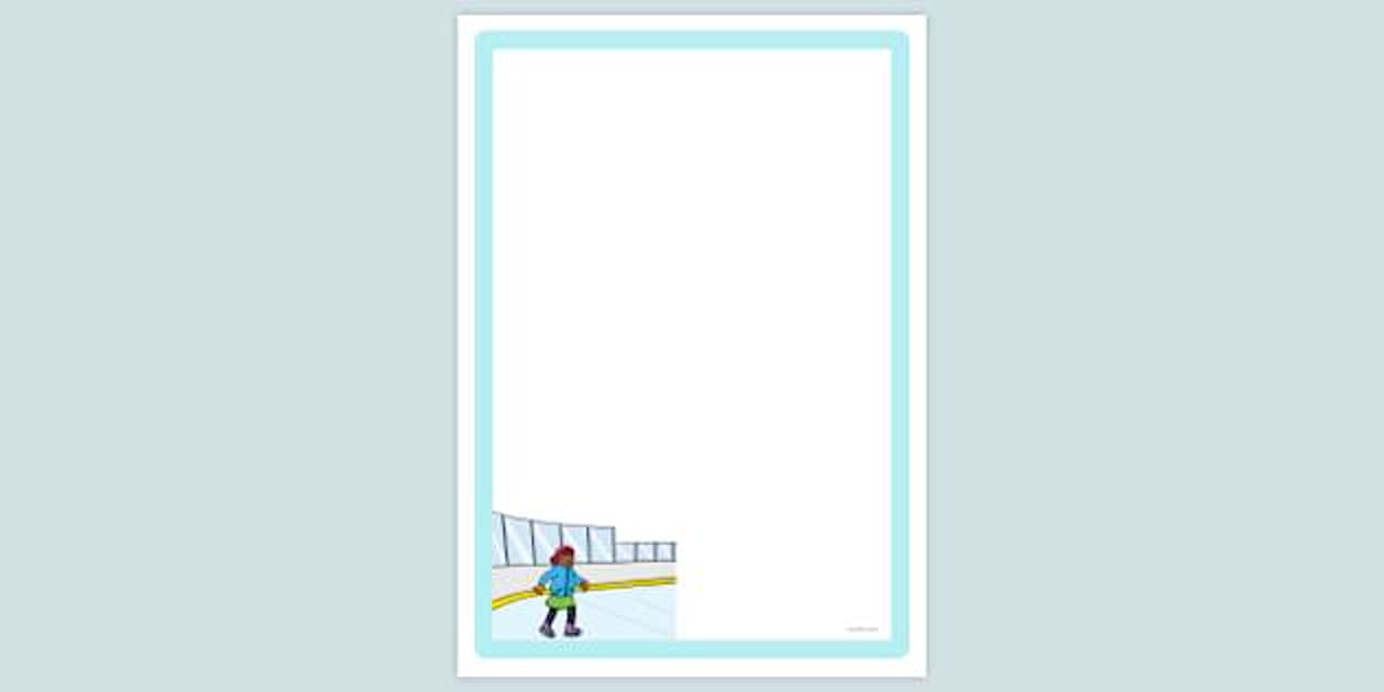 Simple Blank Ice Skating Cartoon Page Border | Twinkl