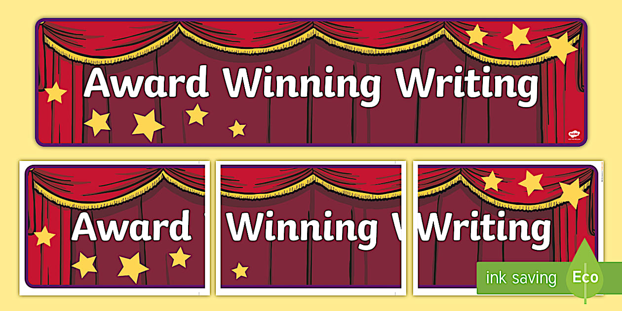 Editable Award Winning Writing Display Banner (teacher made)