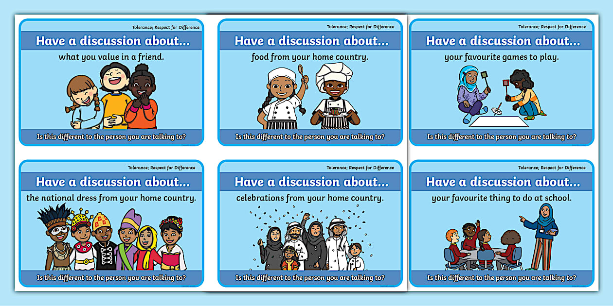 Tolerance and Respect for Difference - Discussion Cards