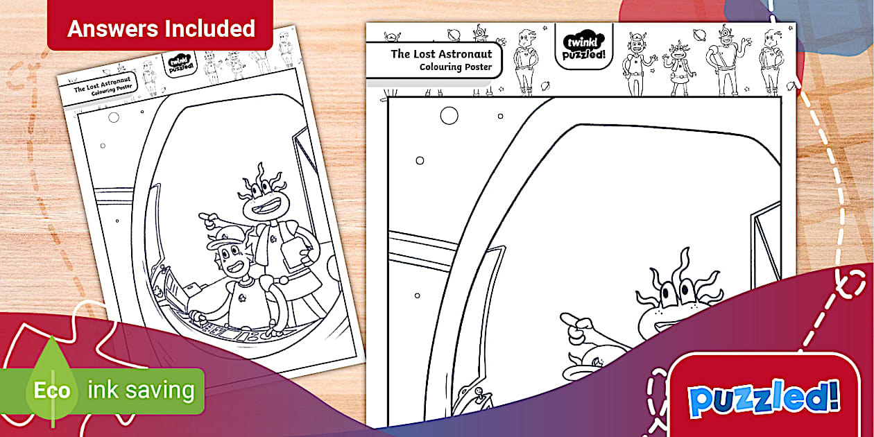 The Lost Astronaut Colouring Poster (teacher made) - Twinkl