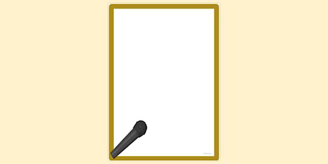 Simple Blank Microphone Page Border | Page Borders | Twinkl