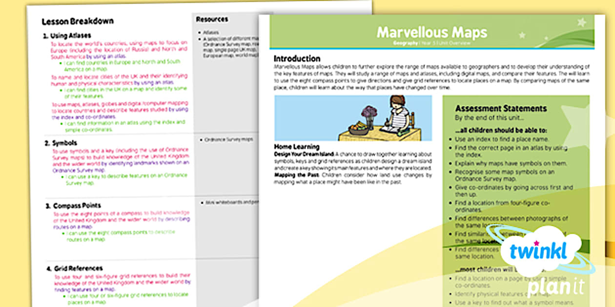 Geography: Marvellous Maps Year 5 Planning Overview - Twinkl