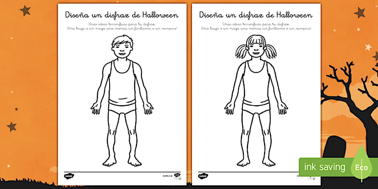 Halloween Diseña un disfraz Ficha de actividad-Spanish