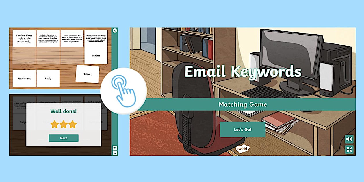 Email Keywords Interactive Matching Game -Twinkl-Computing