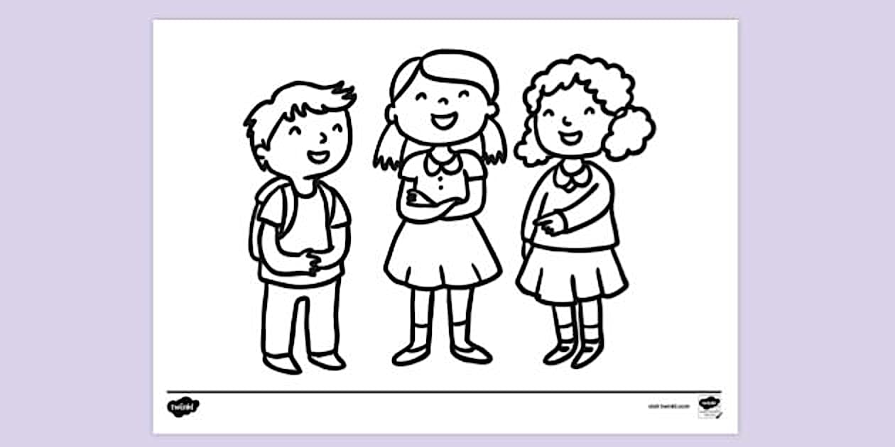 School Children Colouring | Colouring Sheets (teacher made)