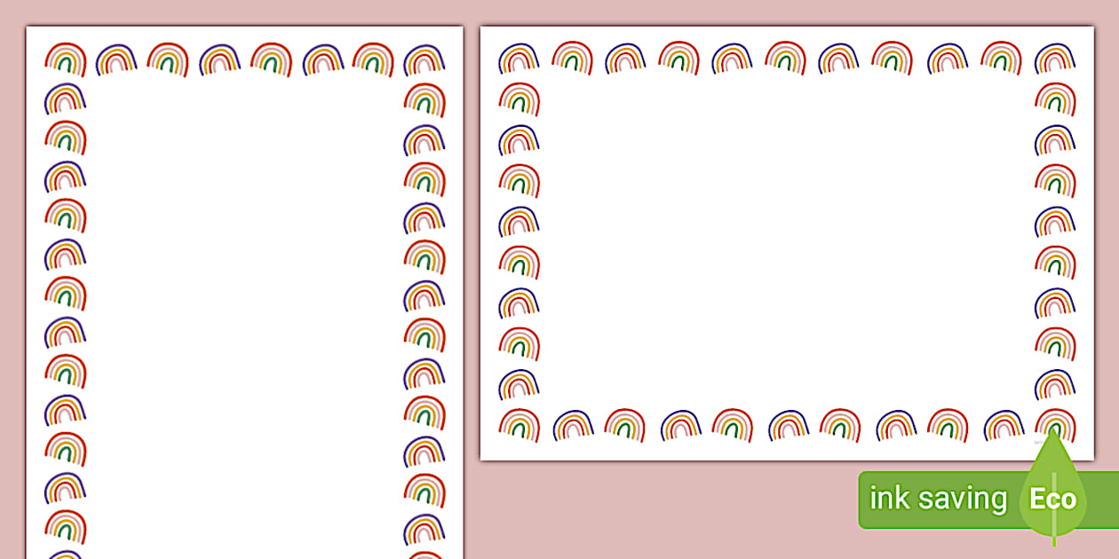 Muted Rainbow Page Border (teacher made) - Twinkl