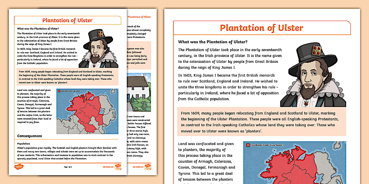 Plantation of Ulster Fact File (Teacher-Made) - Twinkl