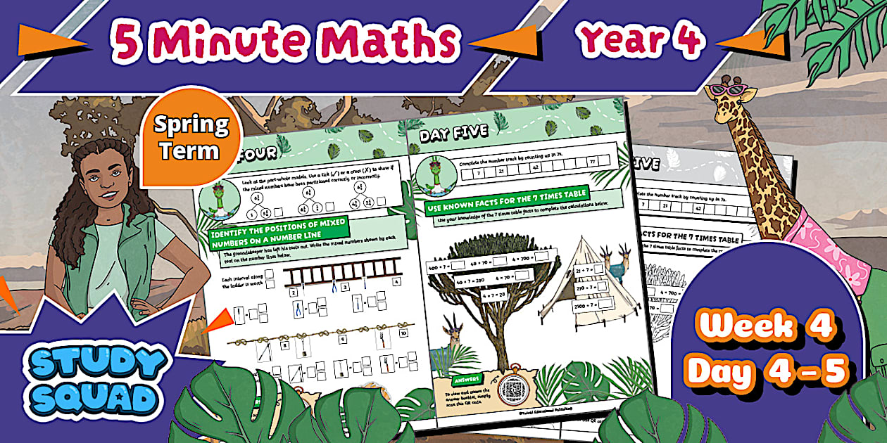 👉 Study Squad 5 Minute Maths - Year 4 Spring - Week 4 Days 4-5