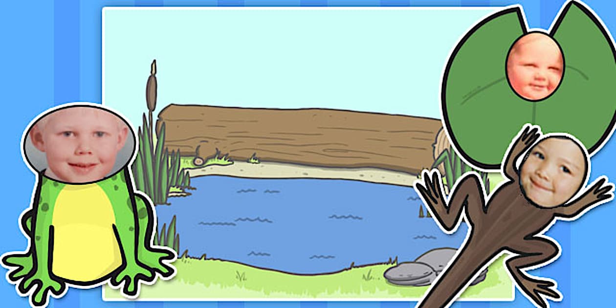 Face Editable Pond Cut Outs and Background (teacher made)