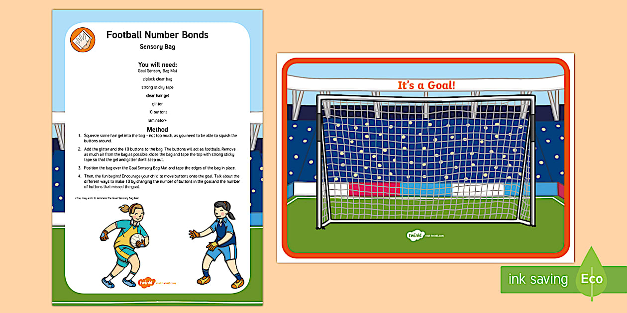 Football Number Bonds to 10 Maths Activity Sensory Bag