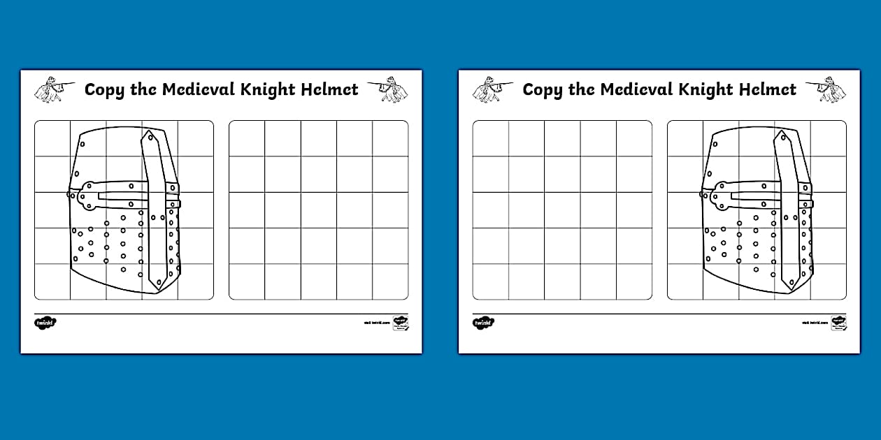 Copy the Medieval Knight Helmet Worksheet (teacher made)