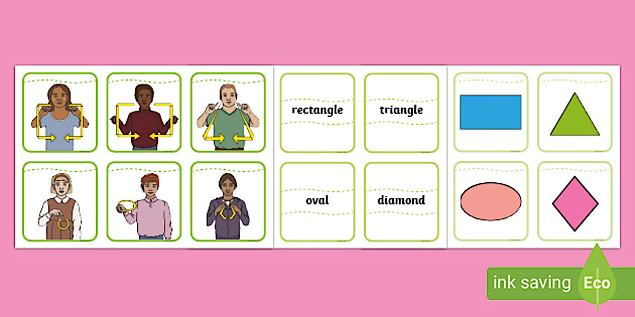 NZSL Shapes Matching Cards (teacher made) - Twinkl