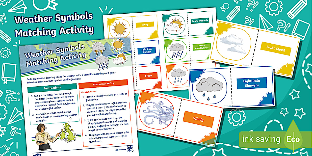 Weather Symbols Matching Activity (teacher made) - Twinkl