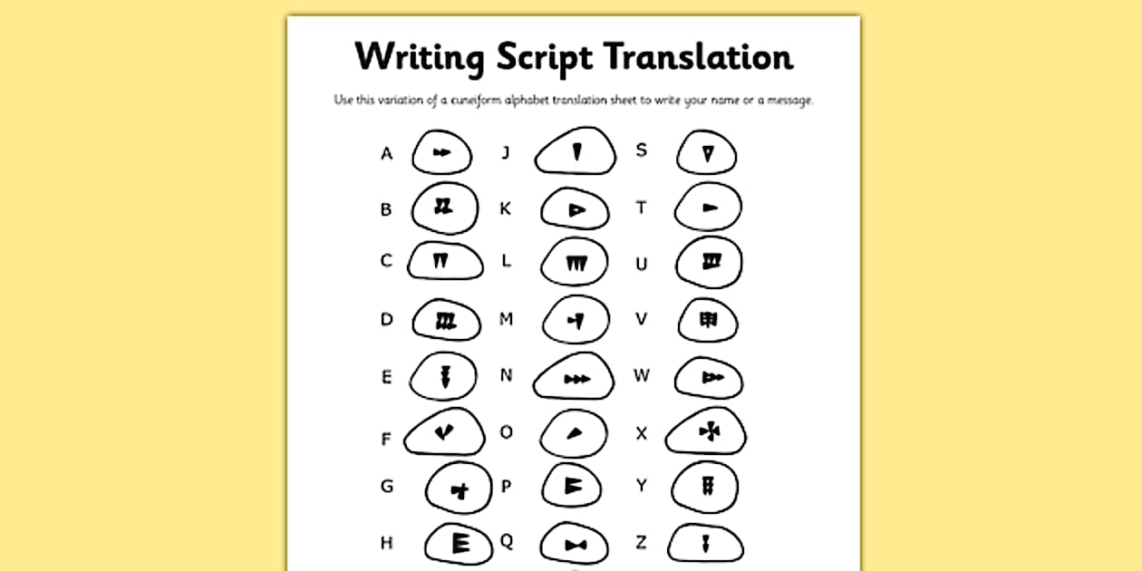 Ancient Sumer Cuneiform Writing Activity Worksheet - Twinkl
