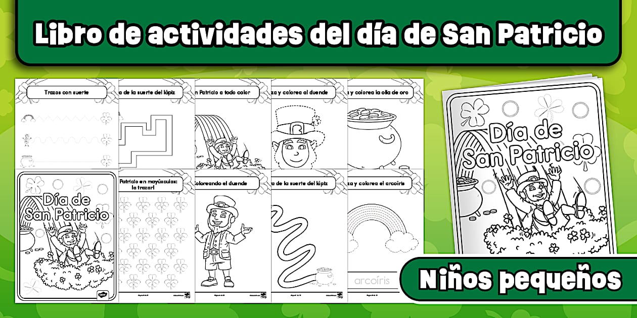 Libro de actividades de San Patricio para niños pequeños