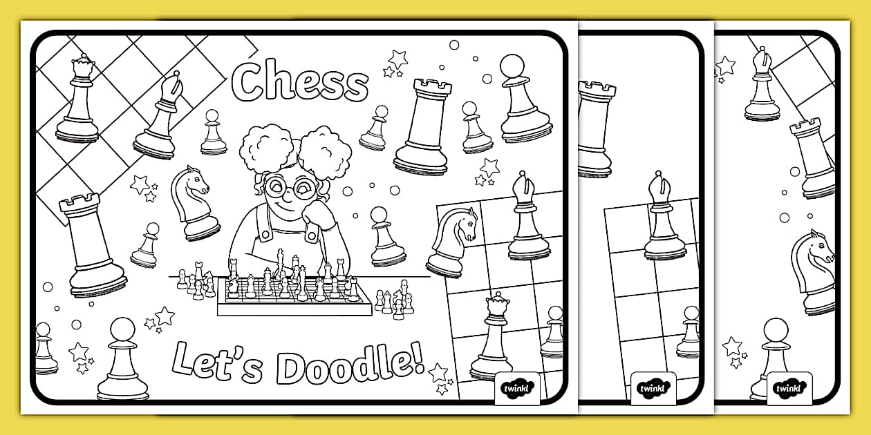 Chess Doodle Colouring Pages - Twinkl - KS1 (teacher made)