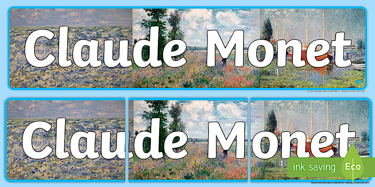 Cursive Banderole d'affichage : Claude Monet - Twinkl