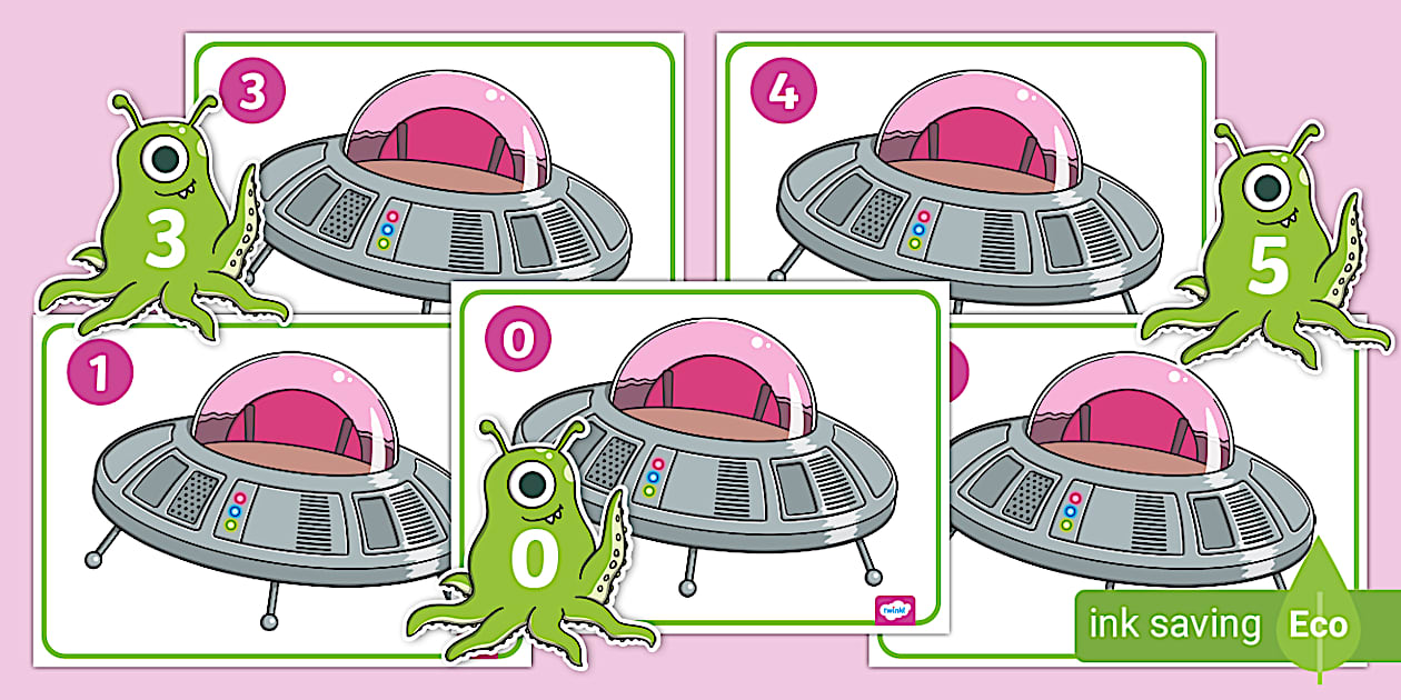 👉 Space Aliens and Spaceships Number Recognition to 5 Activity