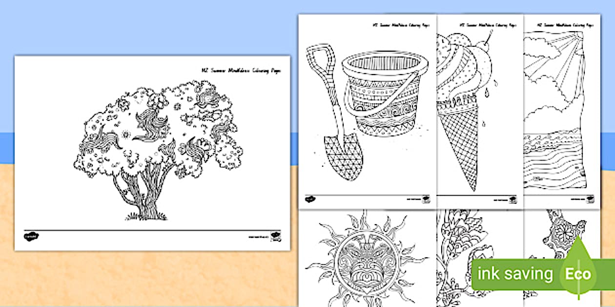 NZ Summer Mindfulness Colouring Pages (teacher made)