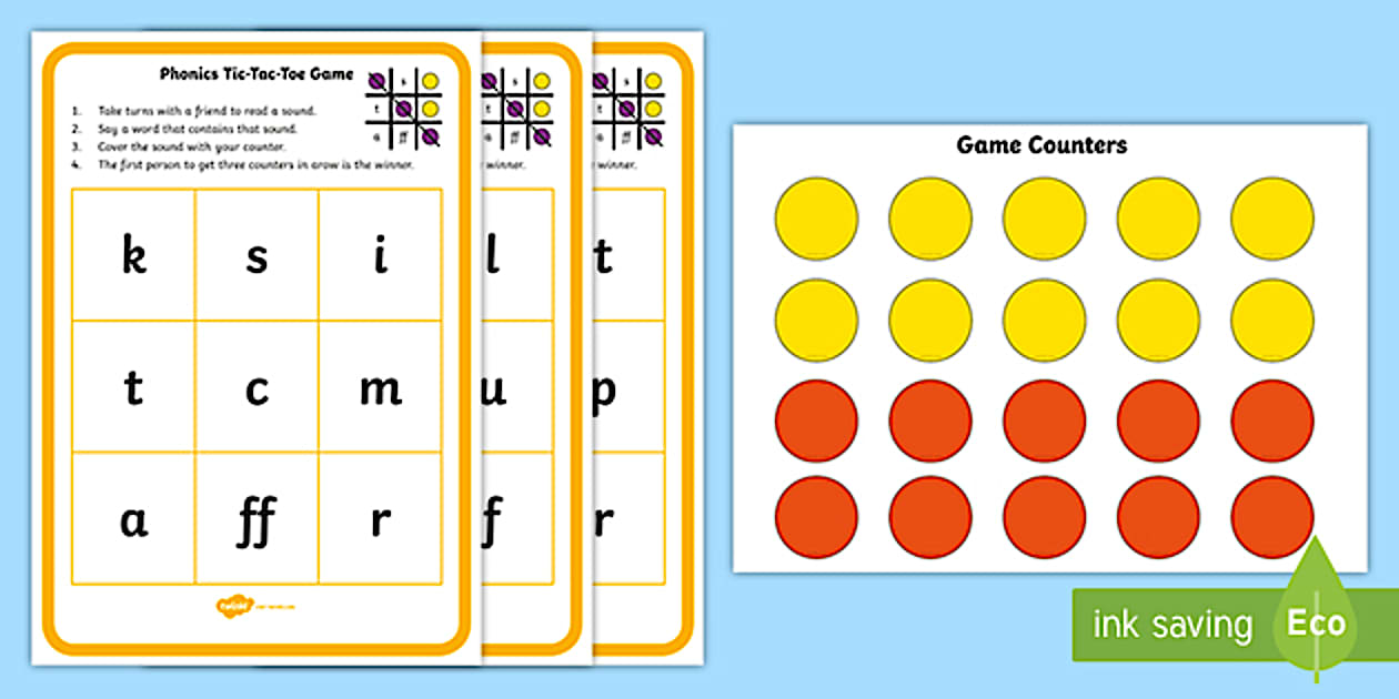 Phase 2 Phonics Tic-Tac-Toe Game (teacher made) - Twinkl