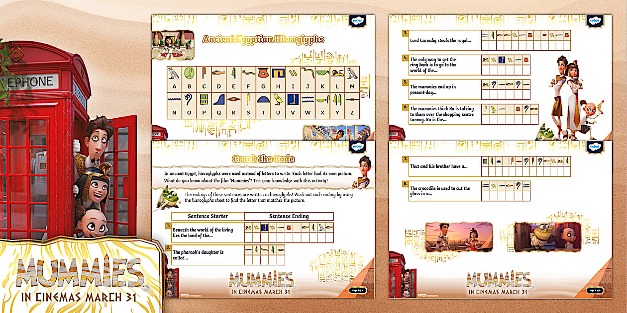 FREE! - Mummies: Hieroglyphics Challenge [Ages 5-7] - Twinkl