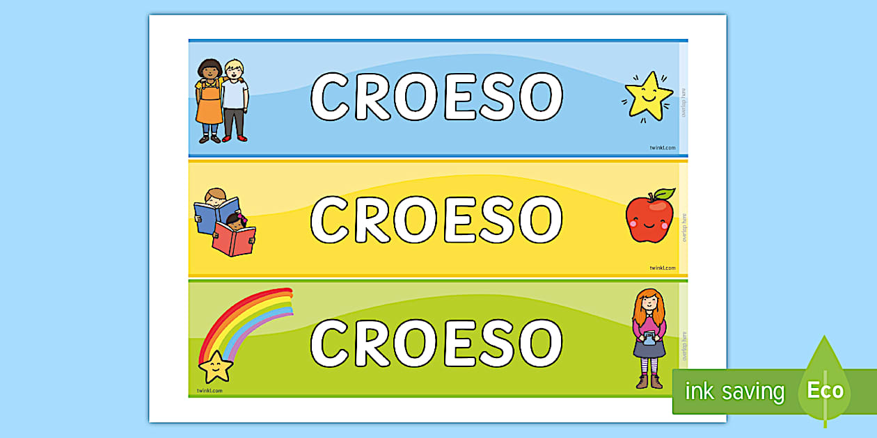 Border Arddangosfa Croeso (teacher made) - Twinkl