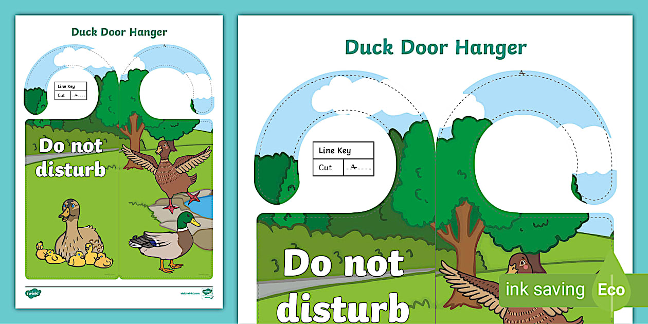 Duck Door Hanger (teacher made) - Twinkl
