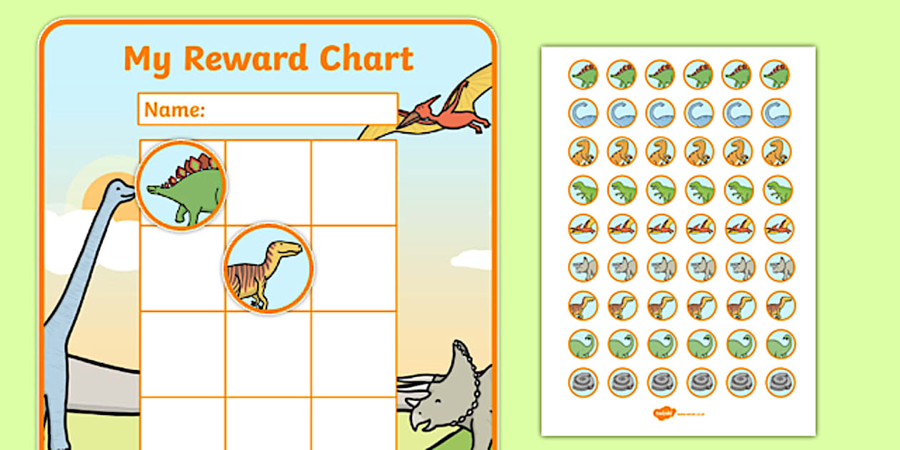Editable Dinosaur Sticker Reward Chart (30mm) (teacher made)