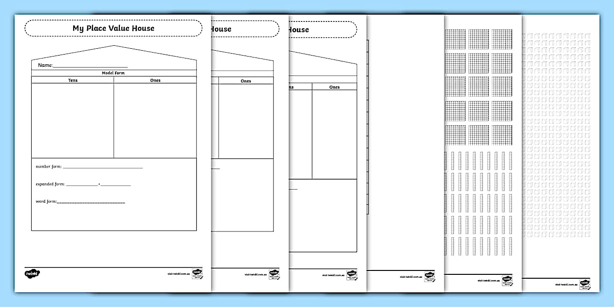 Place Value Houses Worksheets (teacher made) - Twinkl