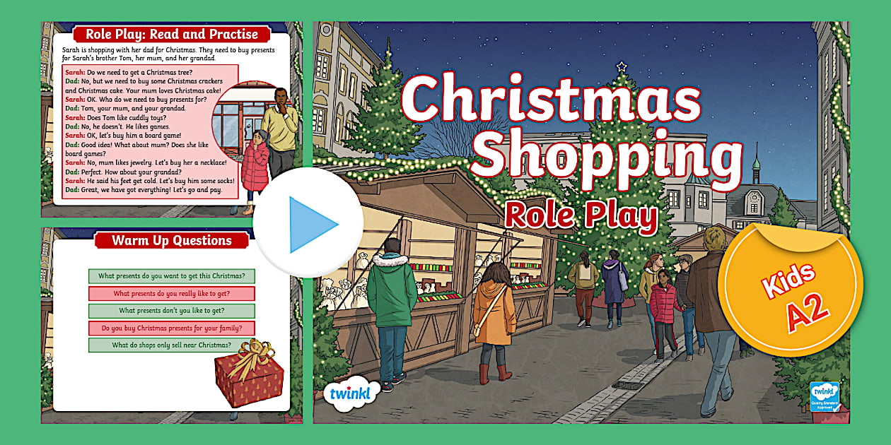 ESL Christmas Shopping Role Play [Kids, A2] (Teacher-Made)