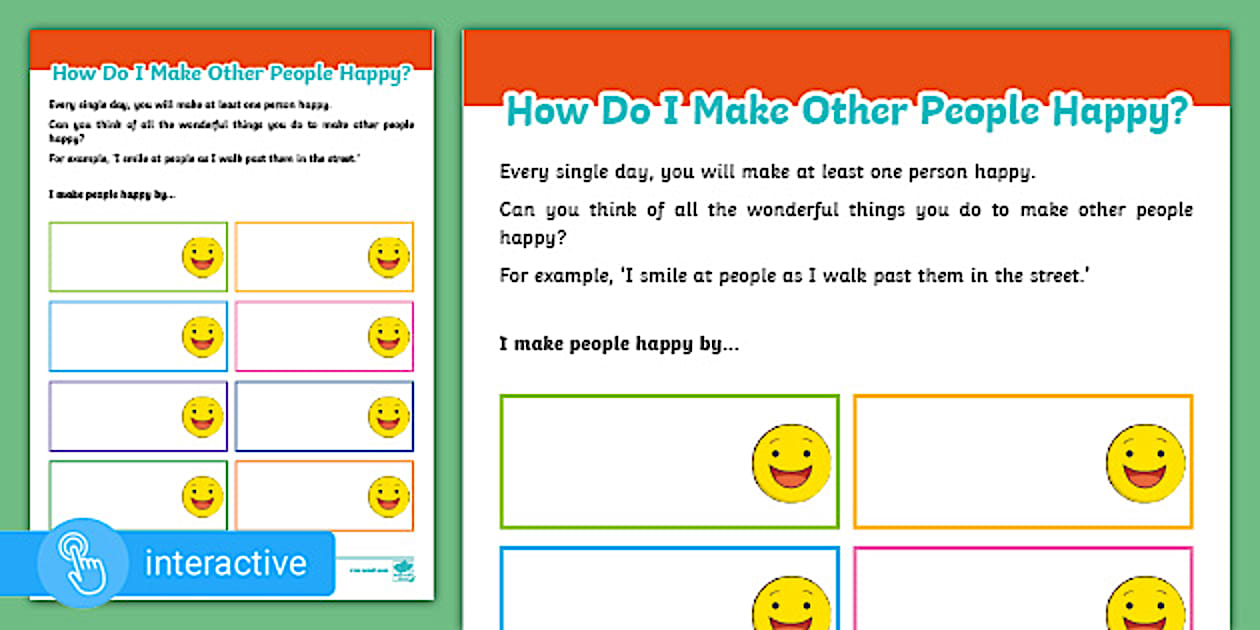 Interactive PDF: How Do I Make Other People Happy? - Twinkl