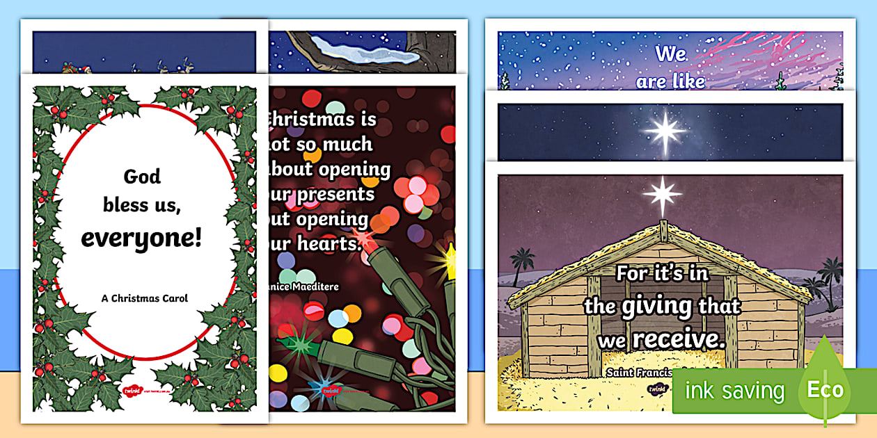 Christmas Inspirational Quotes Display Posters - Twinkl