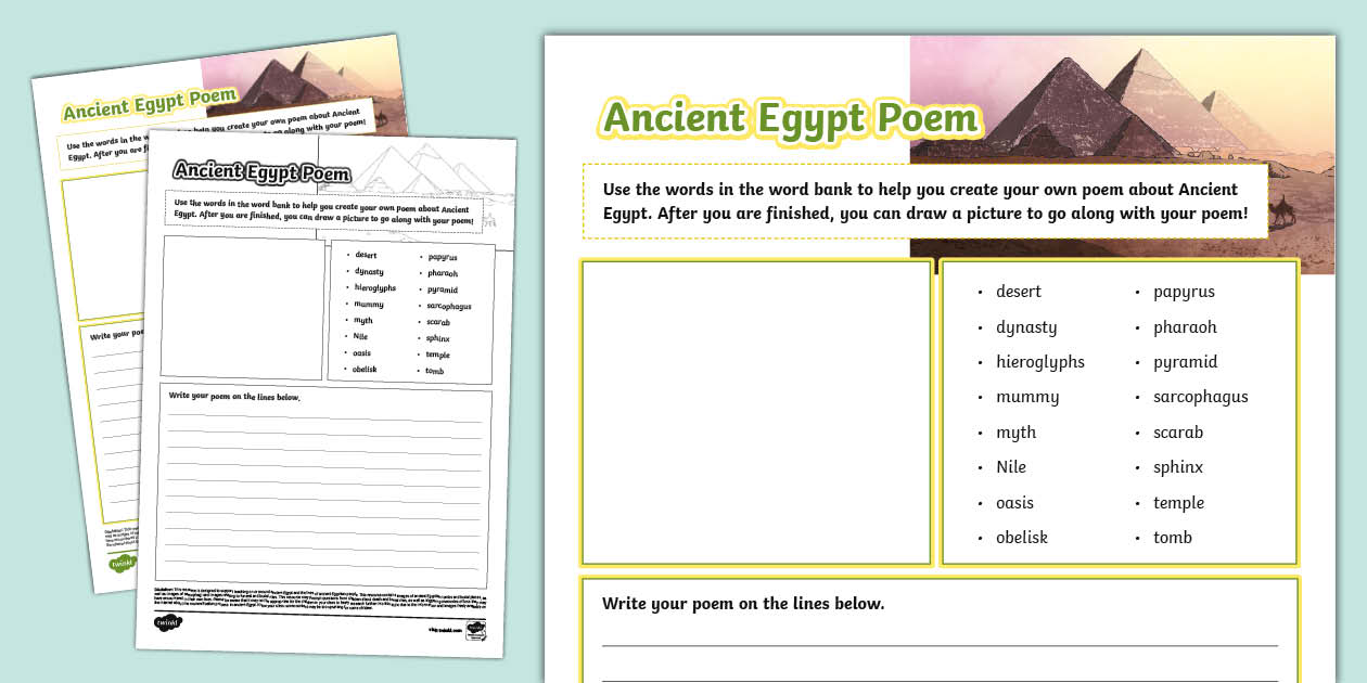 Ancient Egypt Poem Writing Template (teacher made) - Twinkl