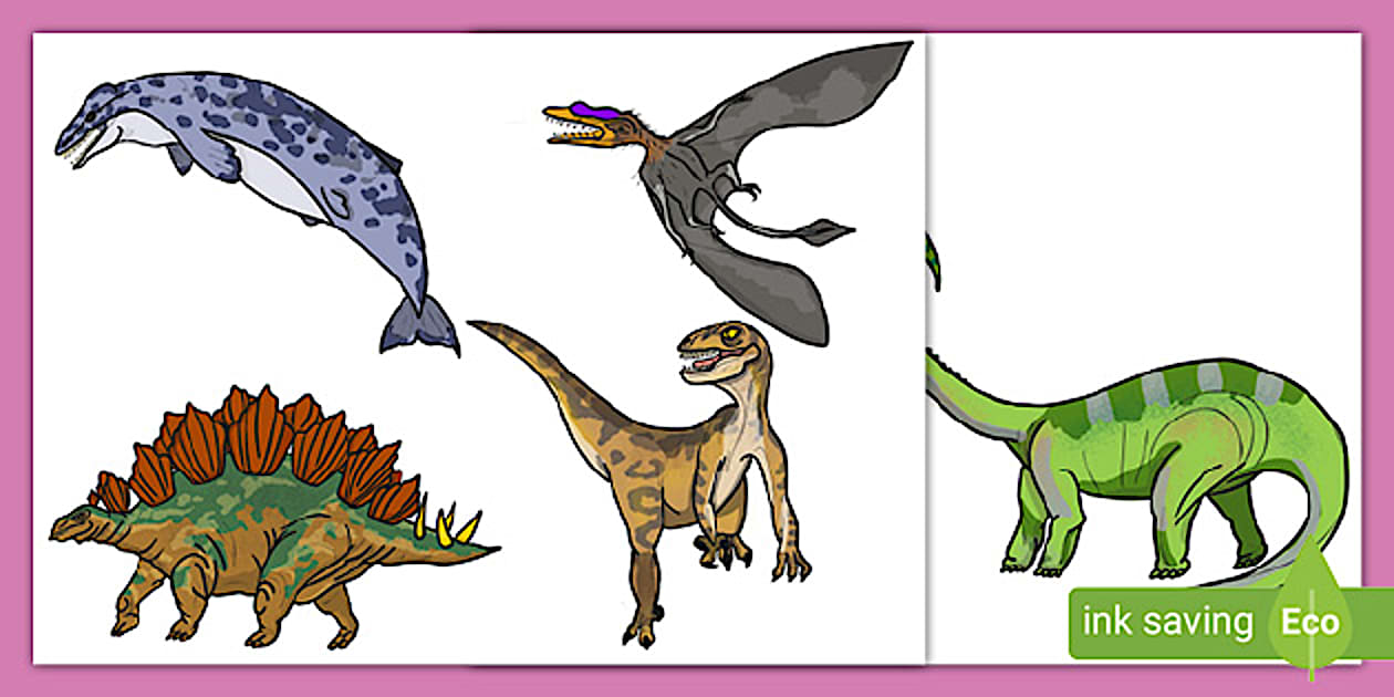 Realistic Dinosaurs Cut-Outs (Teacher-Made) - Twinkl