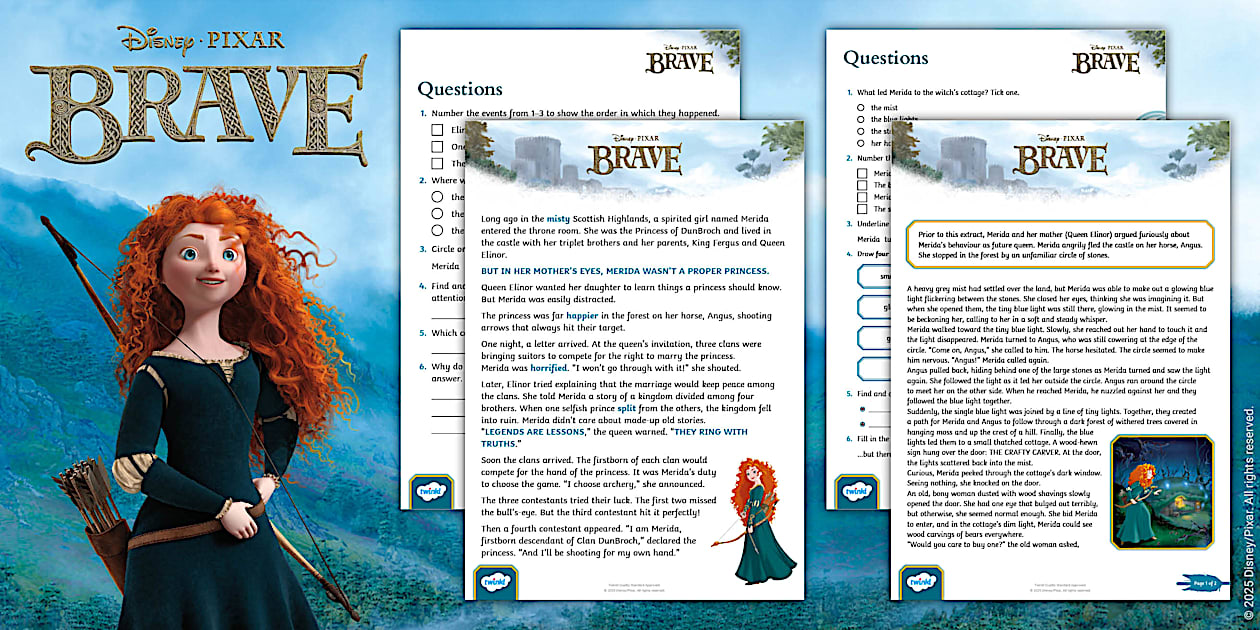 Brave: Reading Comprehension Pack